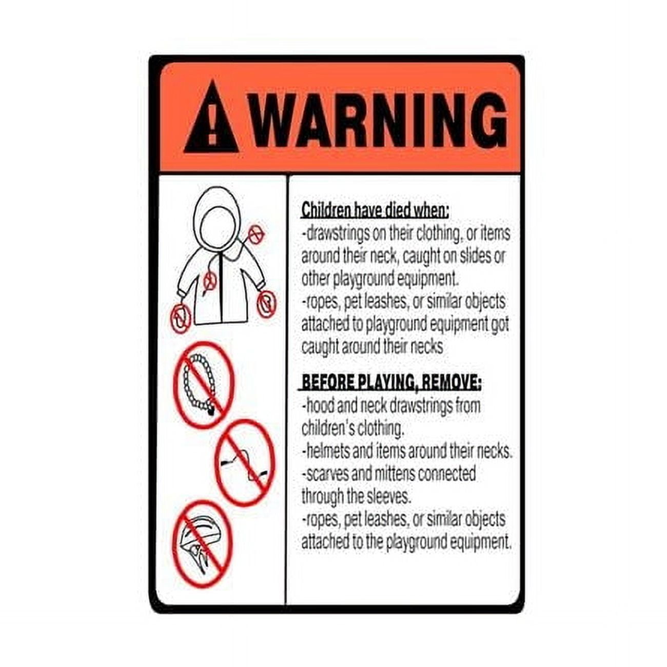 Strangulation Warning Label - Walmart.com