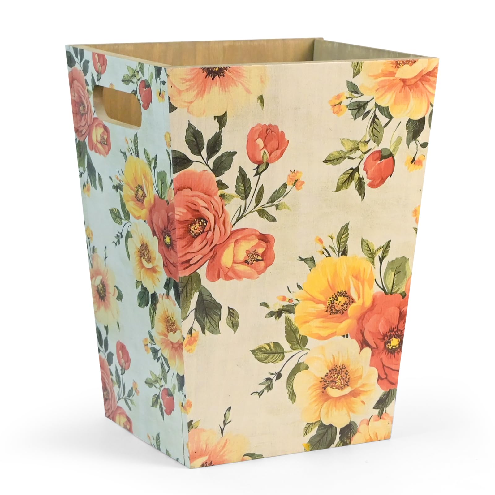 Stranthother 2.5 Gallons Small Decorative Chinoiserie Floral Trash Can ...