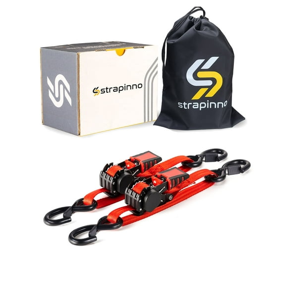 Strapinno Retractable Ratchet Straps - 1 in x 2.5 ft Heavy Duty Boat ...