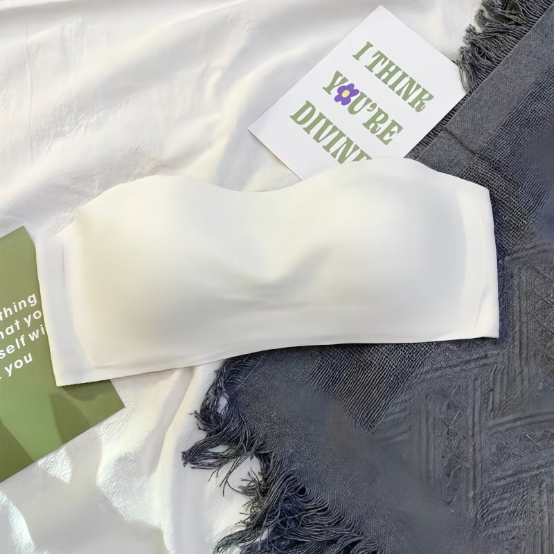 Strapless Bras For Women Push Up Bra Nonwire Invisible Bra Glossy ...