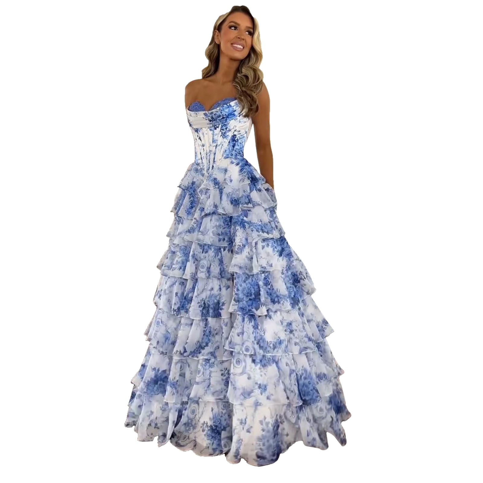 Strapless Corset Dress For Women Long A Line All Dress Made Of Chiffon ...