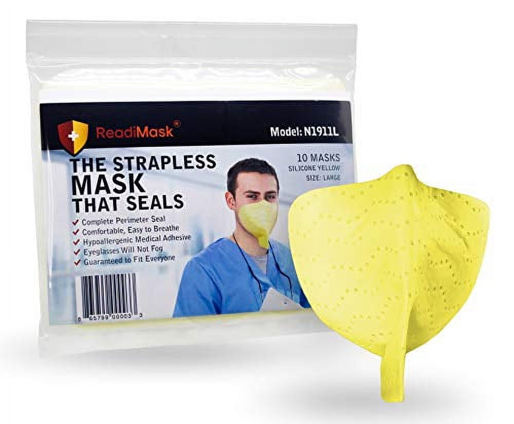 Strapless Large Yellow ReadiMask Respirator 10-Pack - Walmart.com