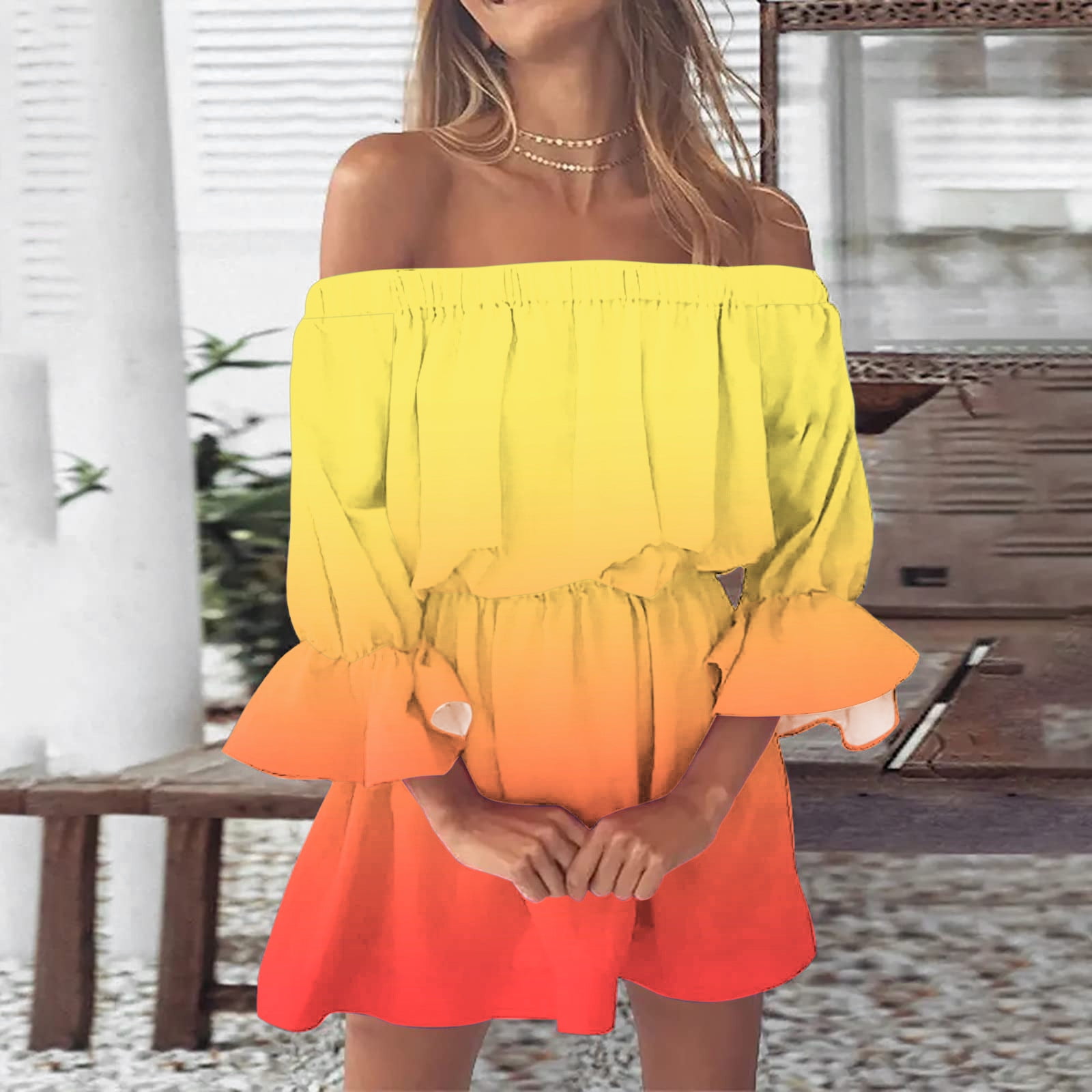 Strapless Summer Dresses for Women 2024 Tube Top Dress New Style Beach ...