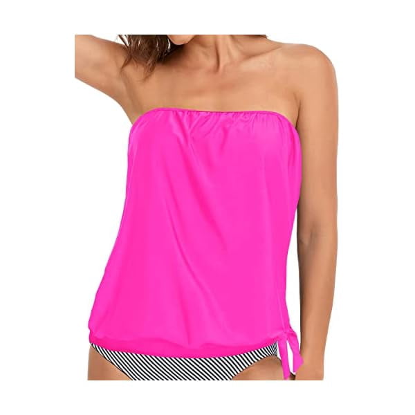 Strapless Tankini Tops for Women Swimwear Top ONLY Bandeau Bathing Suit ...