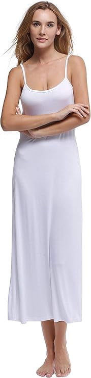 YAFALA Women's Full Slips Strappy Sexy Dress Long Full Cami Slip Dress ...