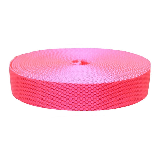 Strapworks 1 Inch x 50 Yards Flat Nylon Webbing Strap, Hot Pink ...