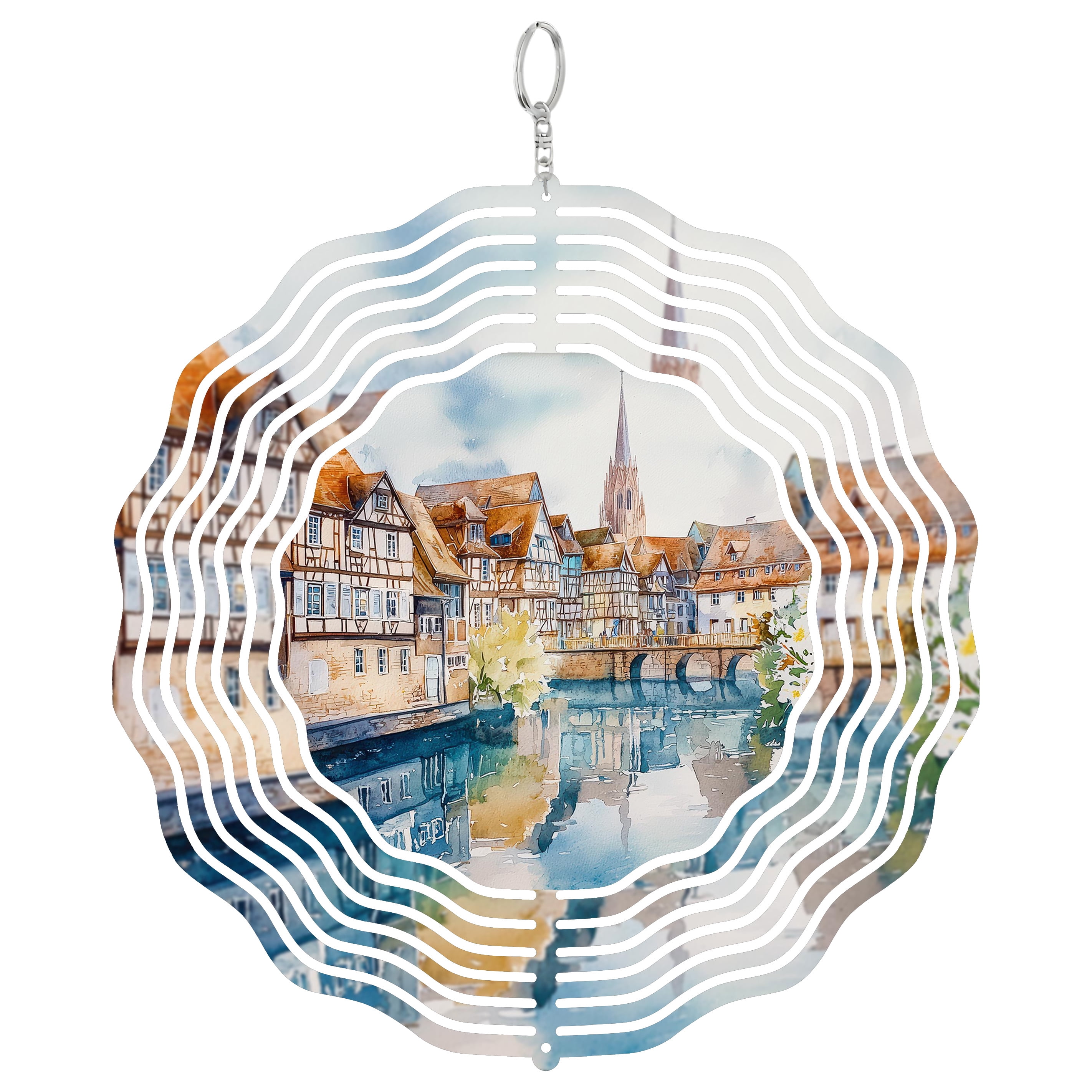Strasbourg France Cathedral Spire 3D Wind Spinner Metal Kinetic Hanging ...