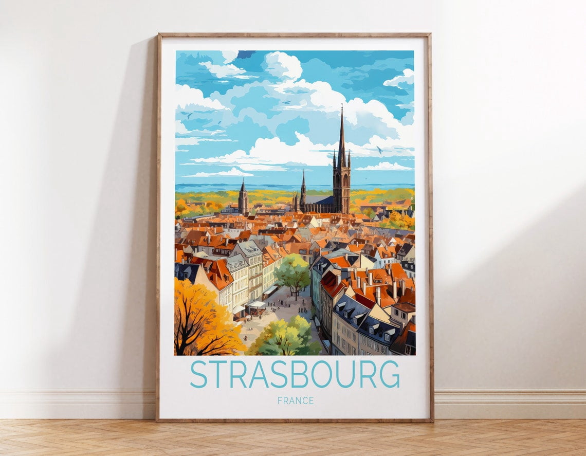 Strasbourg France Traditional Alsatian Wall Art, Unframed Canvas Size ...