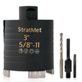 StratMet 3" Dry Core Drill Bit with Pilot Bit and 1 Pcs SDS Plus ...