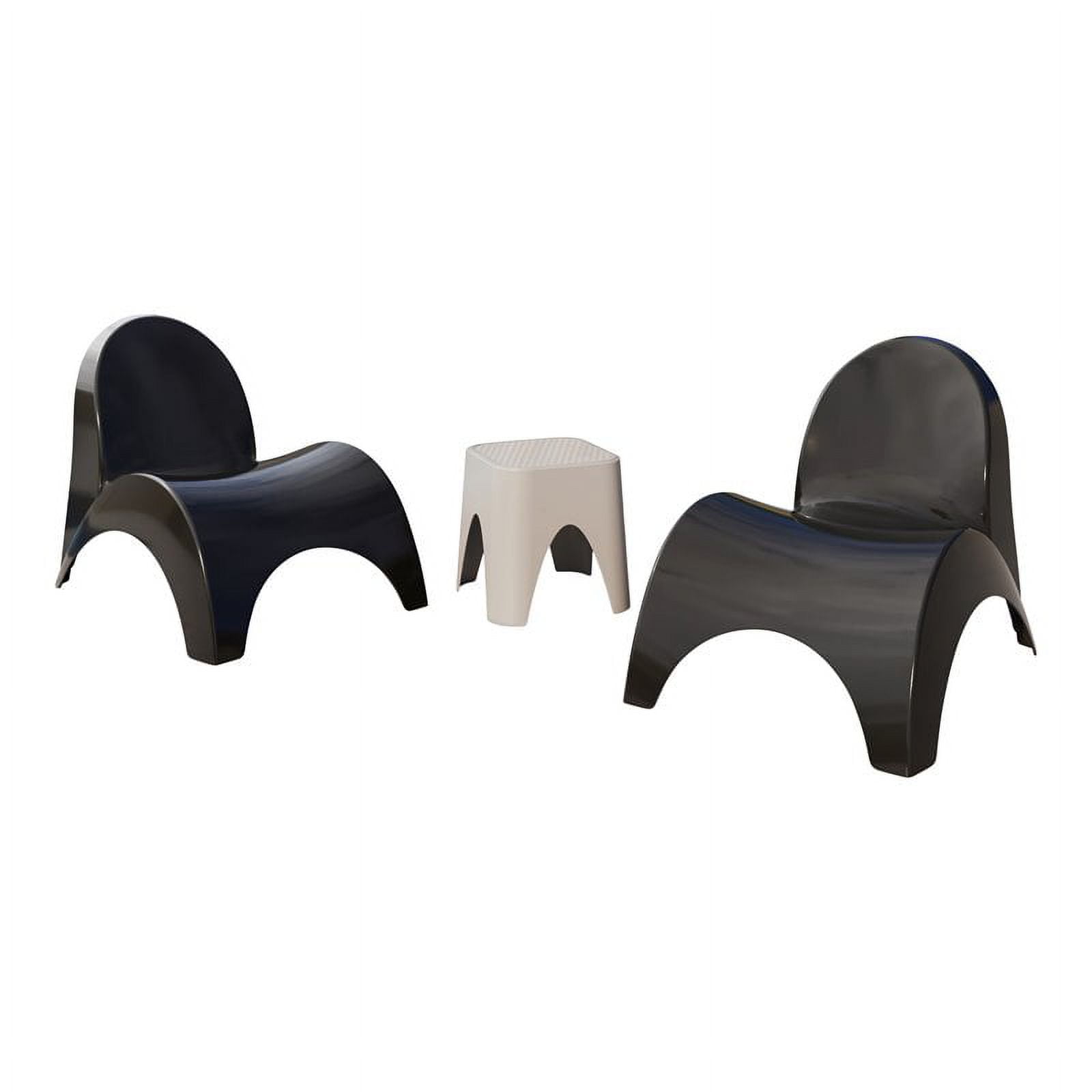 Strata Furniture 2 Angel Trumpet Patio Chairs & Mallora Table in Black ...