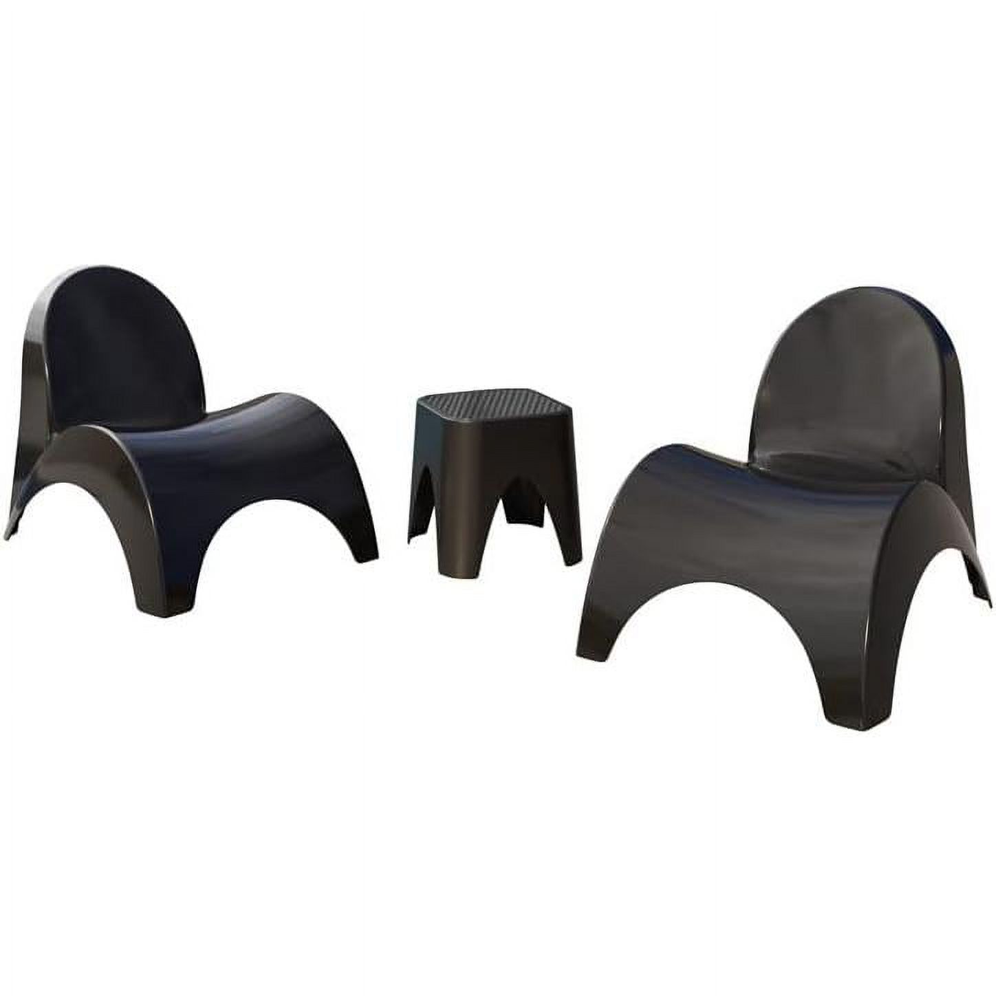 Strata Furniture Angel Trumpet Resin Patio Chairs in Black (Set of 2 ...