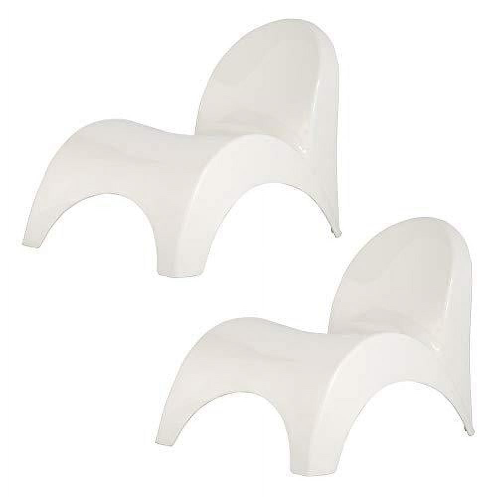 Strata Furniture Angel Trumpet Resin Patio Chairs in White (Set of 2 ...