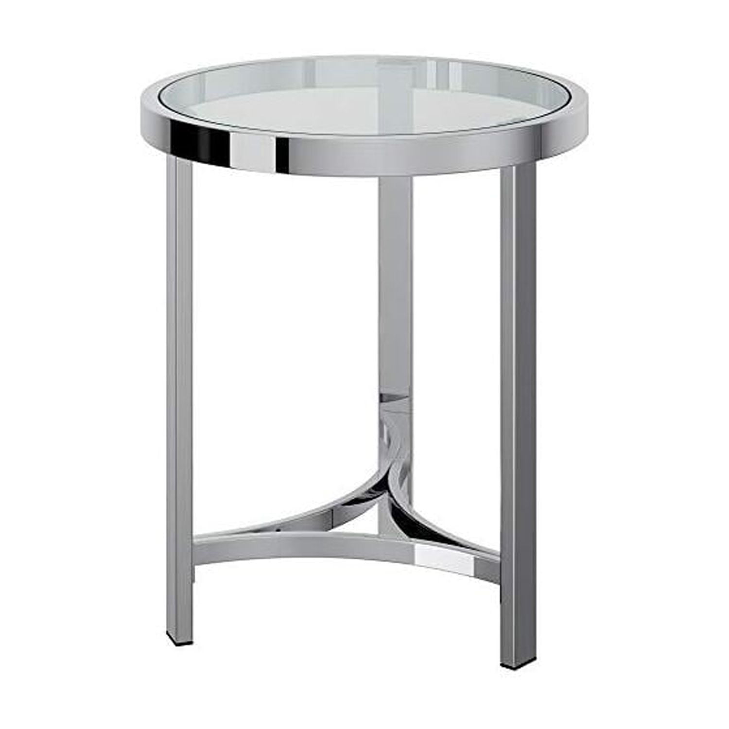 Contemporary Metal and Glass Accent Table Chrome - Walmart.com