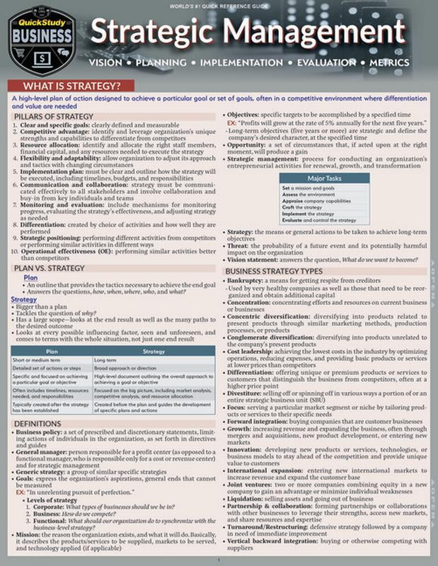 Strategic Management : QuickStudy Laminated Reference & Study Guide (Edition 2) (Other ...