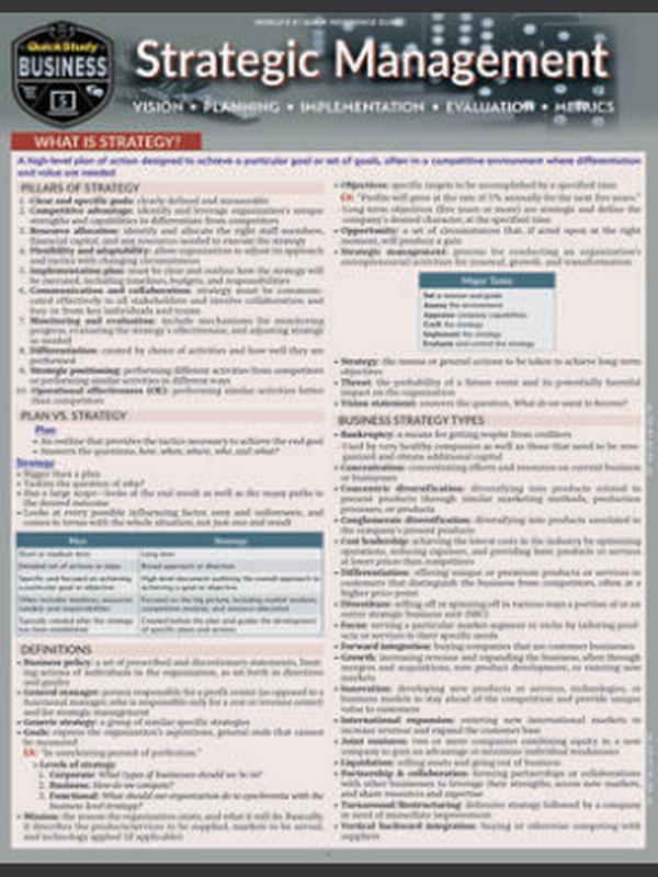 Strategic Management: QuickStudy Laminated Reference & Study Guide ...
