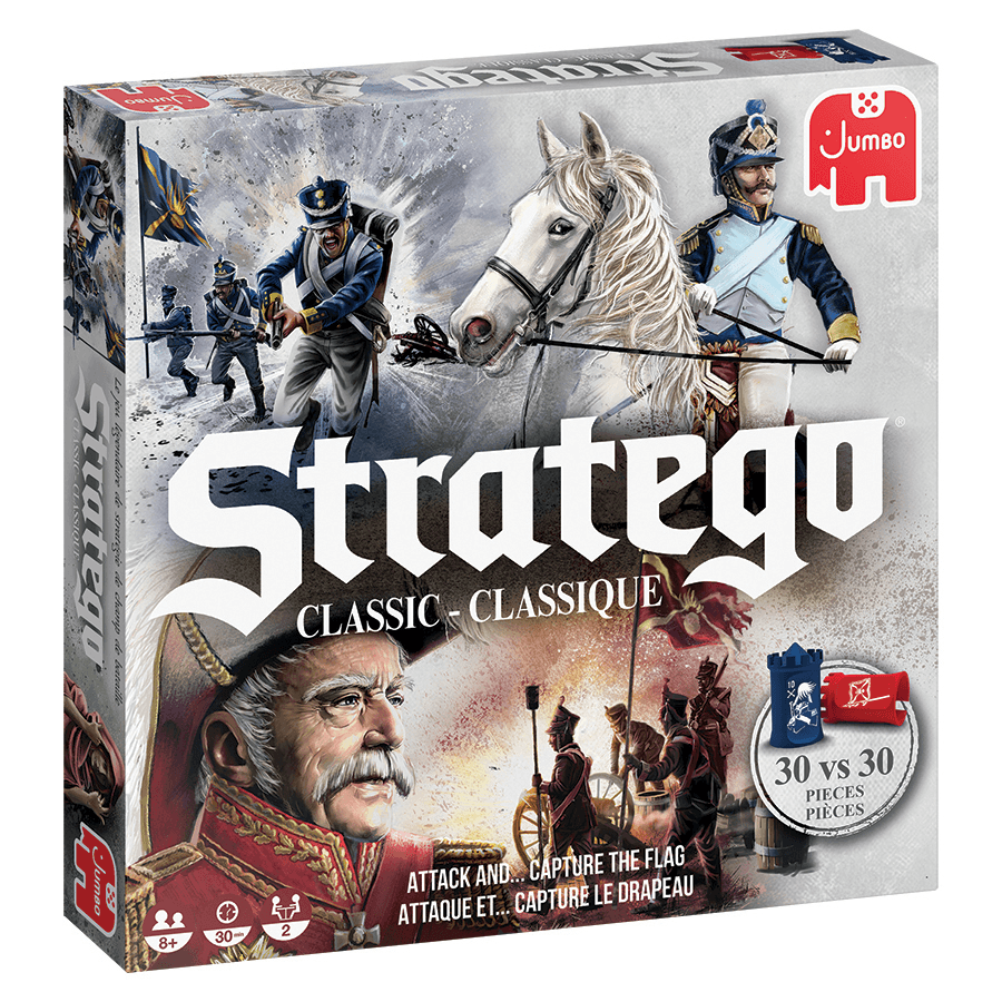 Jumbo Stratego Classic, 30 Red vs 30 Blue Pieces, 30-Minute Playtime ...