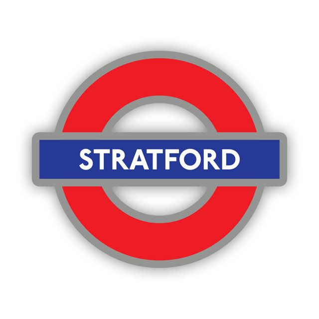 Stratford Tube Sign Roundel Sticker Decal - Self Adhesive Vinyl ...
