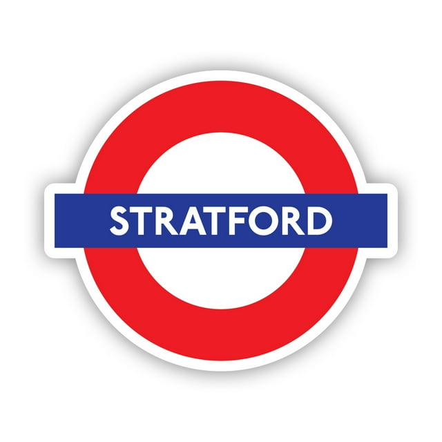 Stratford Tube Sign Roundel Sticker Decal - Self Adhesive Vinyl - Weatherproof - Made in USA ...
