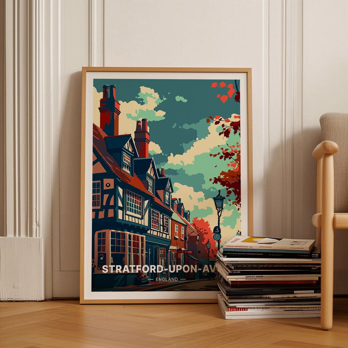 Stratford-Upon-Avon Poster, England Travel Art, British Landmarks Wall ...