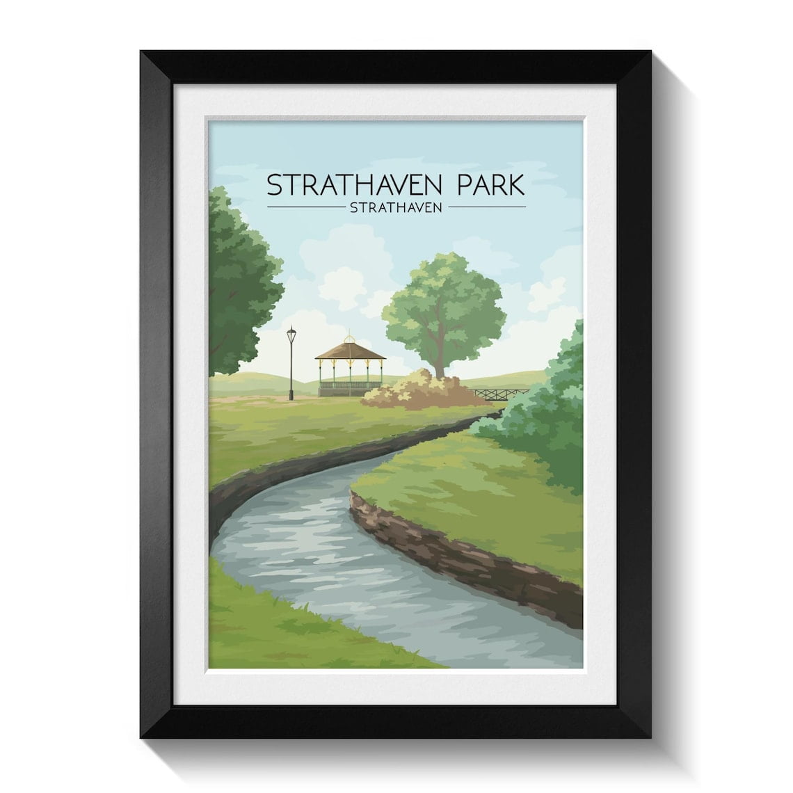 Strathaven Park Poster - South Lanarkshire Wall Art Print, Scottish ...