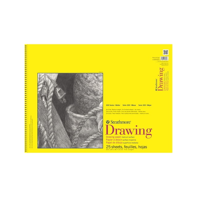 Strathmore 18" x 24" Wire Bound Drawing Pad 25 Sheets - Walmart.com