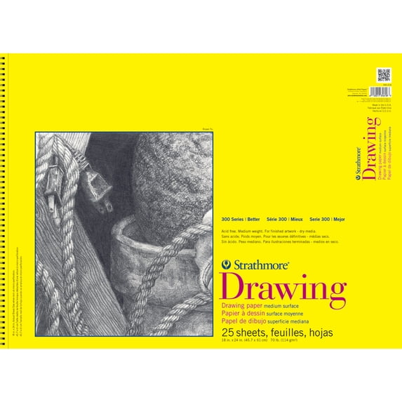 Strathmore 18" x 24" Wire Bound Drawing Pad 25 Sheets - Walmart.com