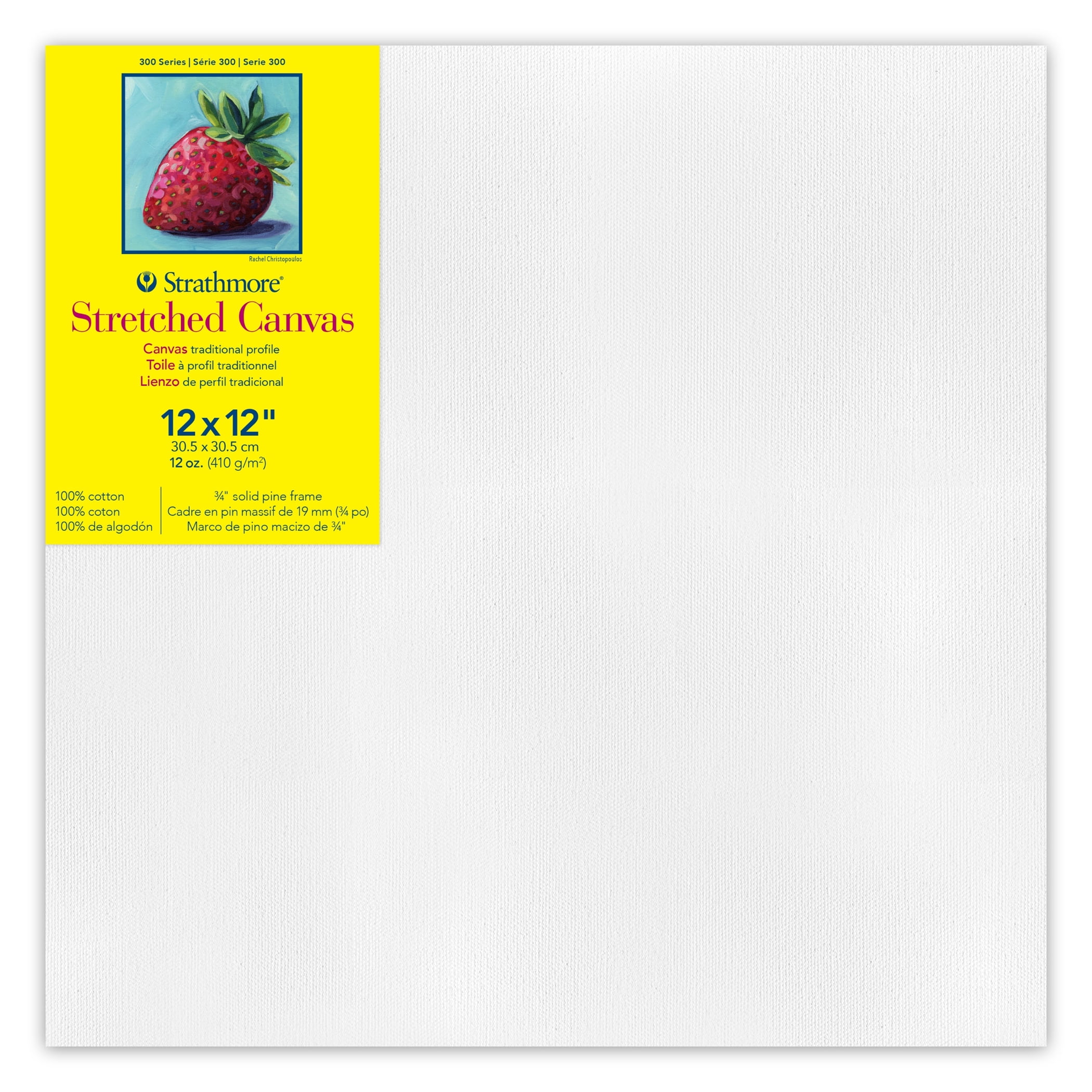 Strathmore 300 Series Traditional Stretched Canvas, 12x12 inch ...