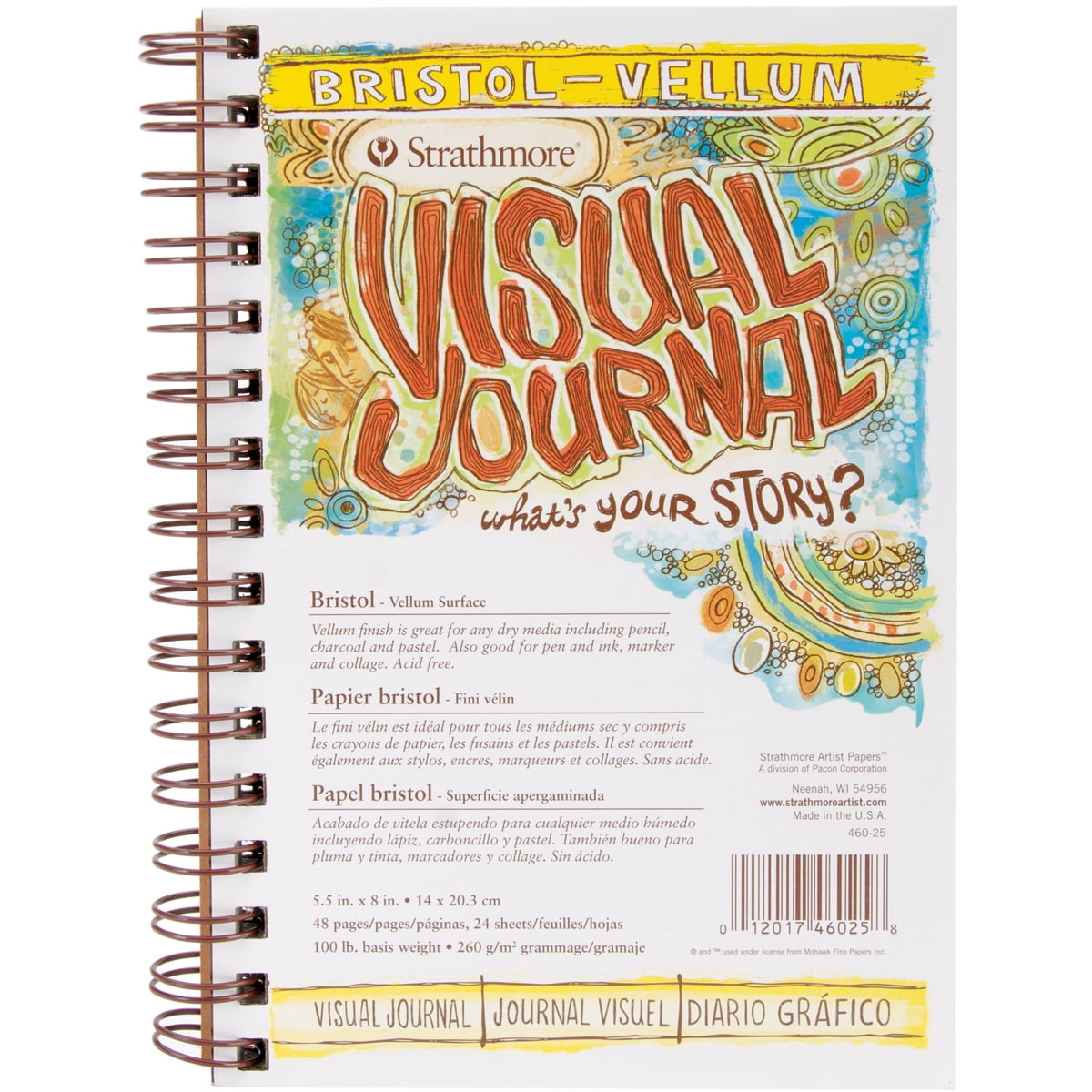 Strathmore 300 Series Visual Bristol Journal, 5.5"x8" Vellum, Wire ...