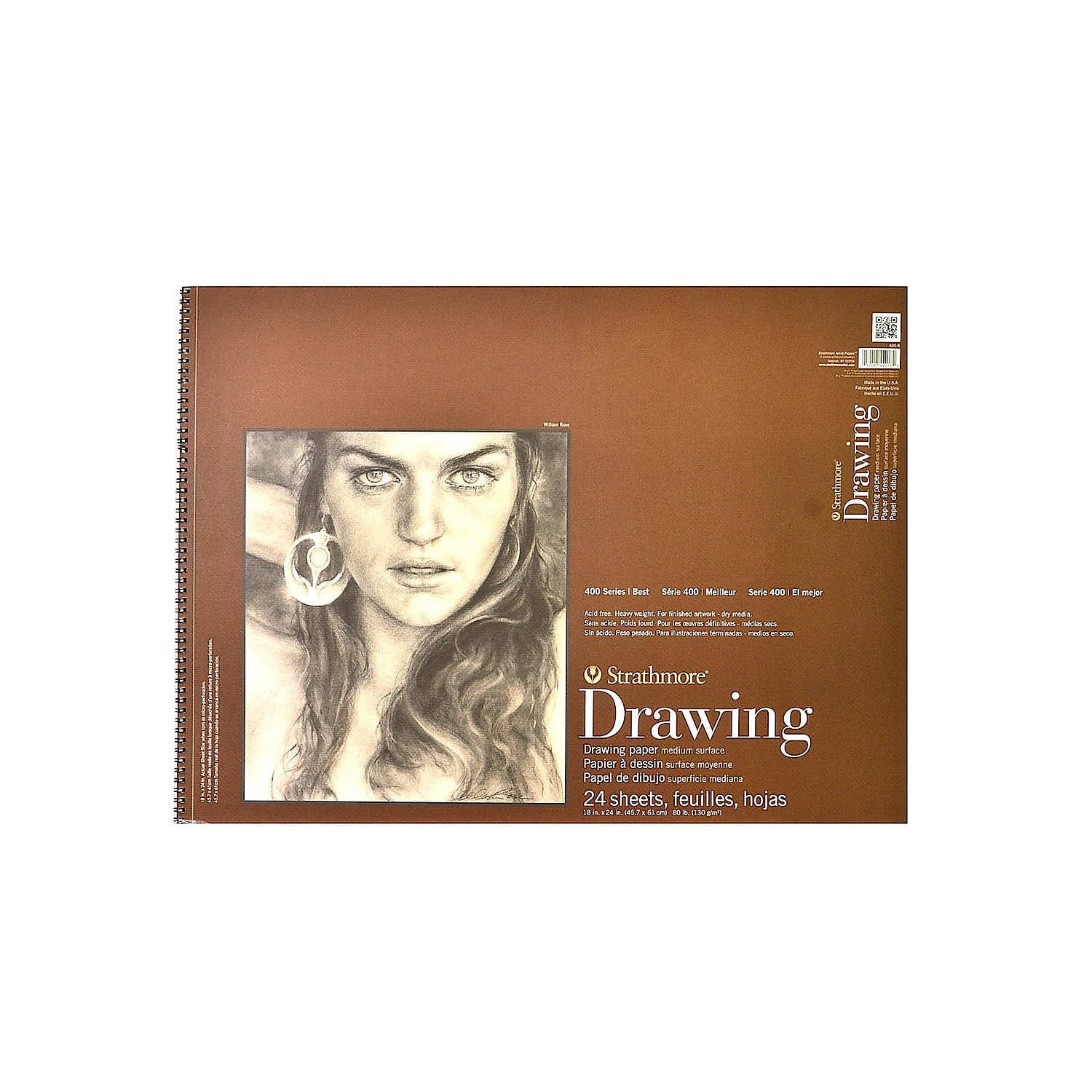 Strathmore 400 Series 18" x 24" Wire Bound Drawing Sketch Pad 24 Sheets ...