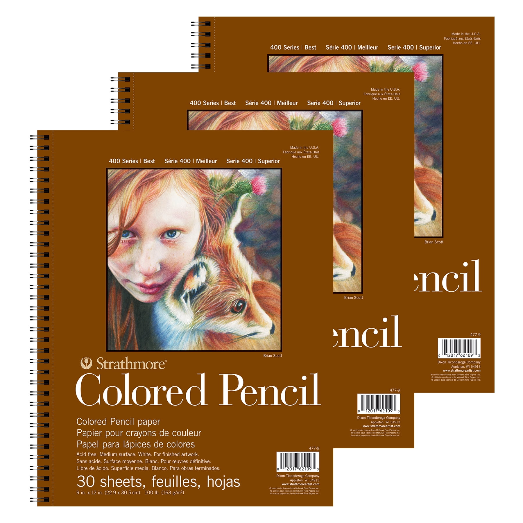 Strathmore 400 Series Color Pencil Pad, Wire Binding, 30 Sheet, 9x12 ...