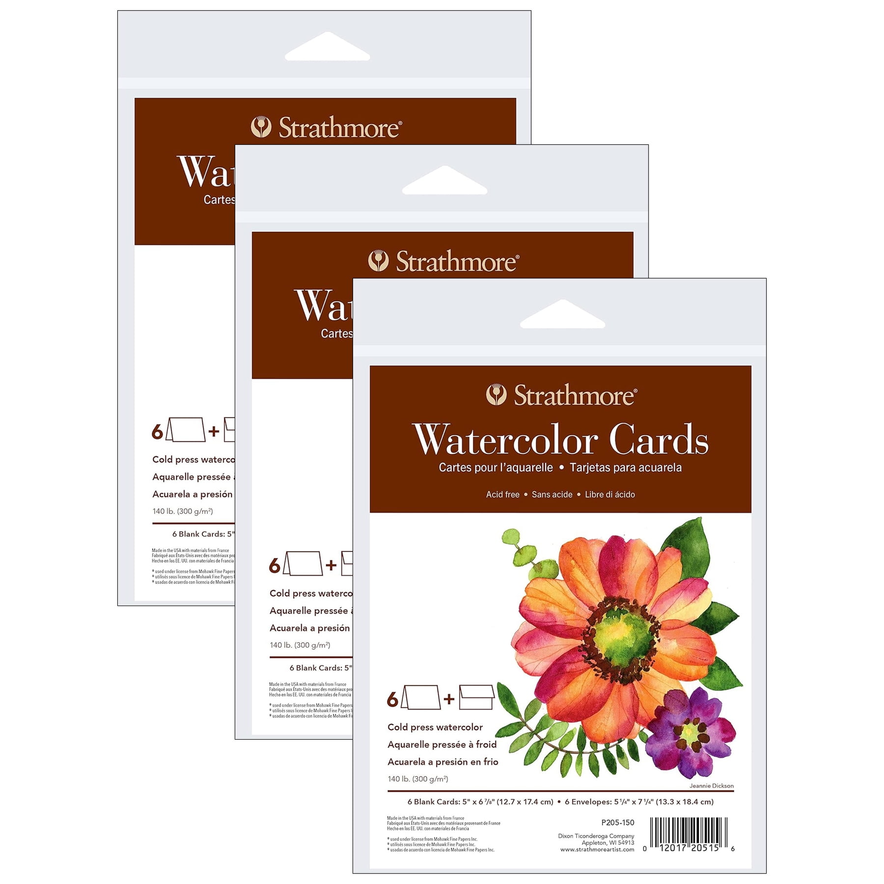 Strathmore 400 Series Watercolor Cards & Envelopes, Full Size, 5x6.875 ...