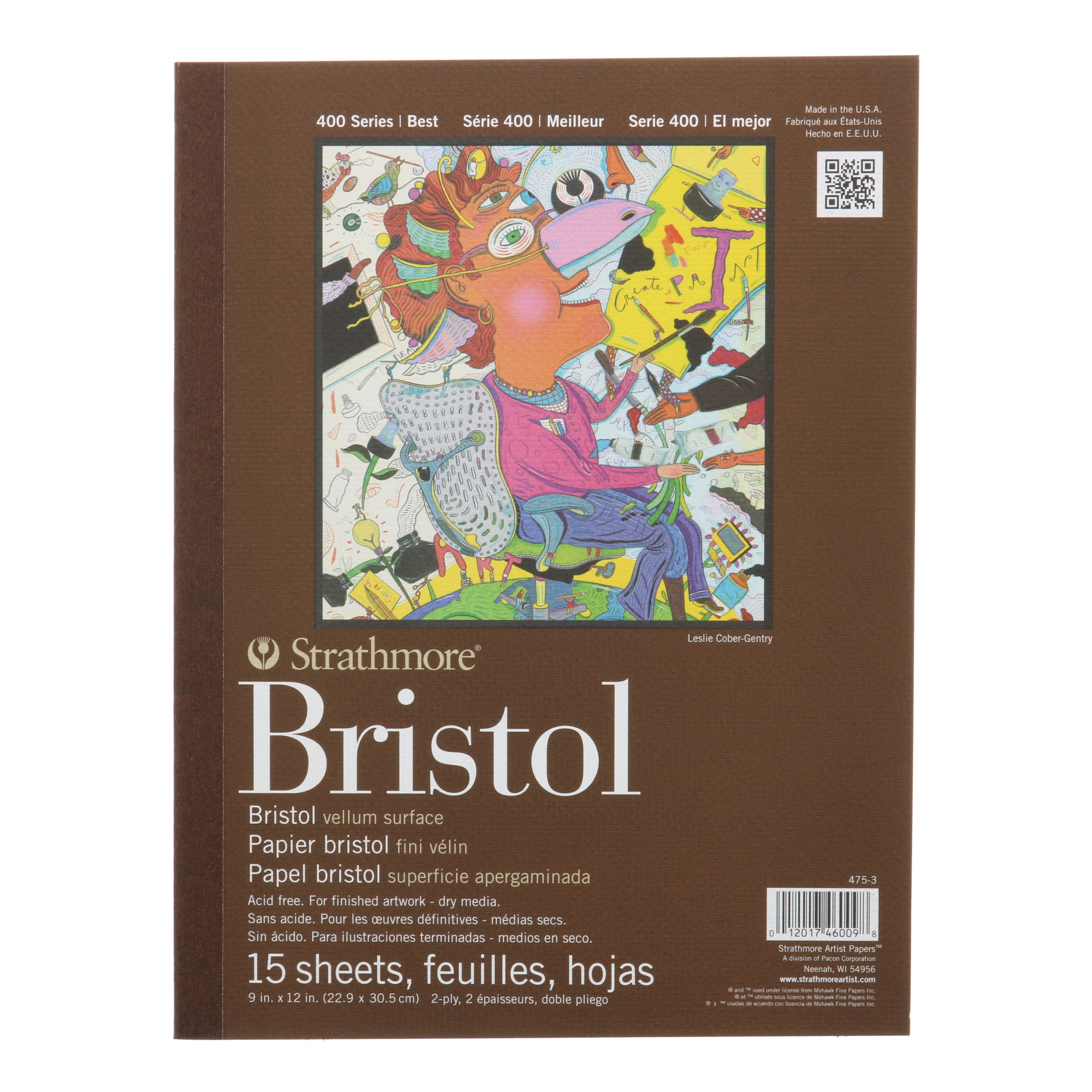 Strathmore Bristol Paper Pad, 400 Series, Vellum, 9" x 12" - Walmart.com