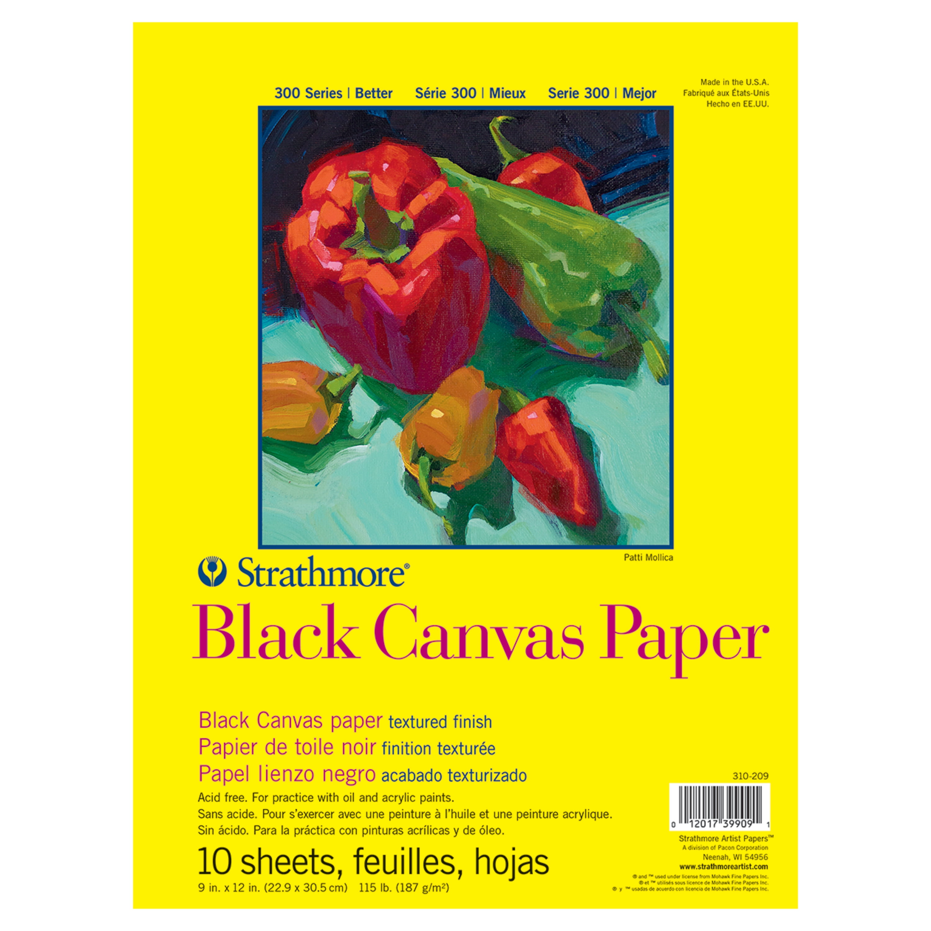 Strathmore Canvas Black Paper Pad, 300 Series, 9in x 12in - Walmart.com