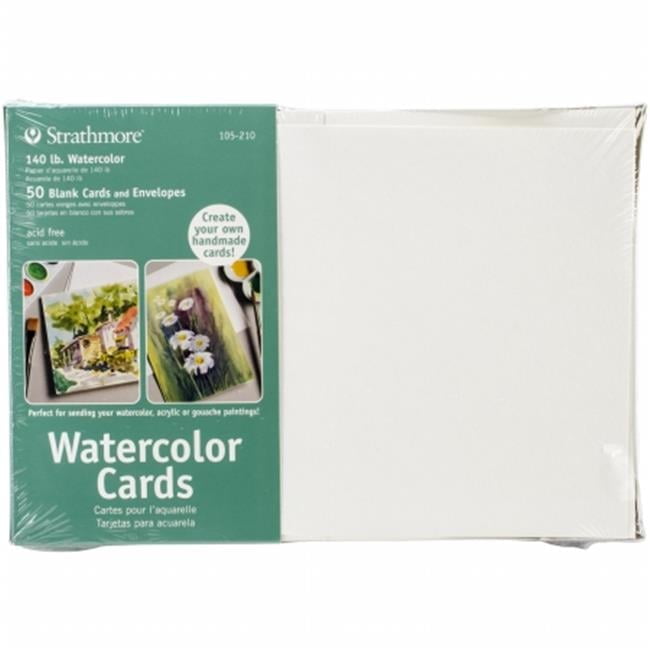 Strathmore Cards And Envelopes 5in.X7in. 50pkg-Watercolor - Walmart.com