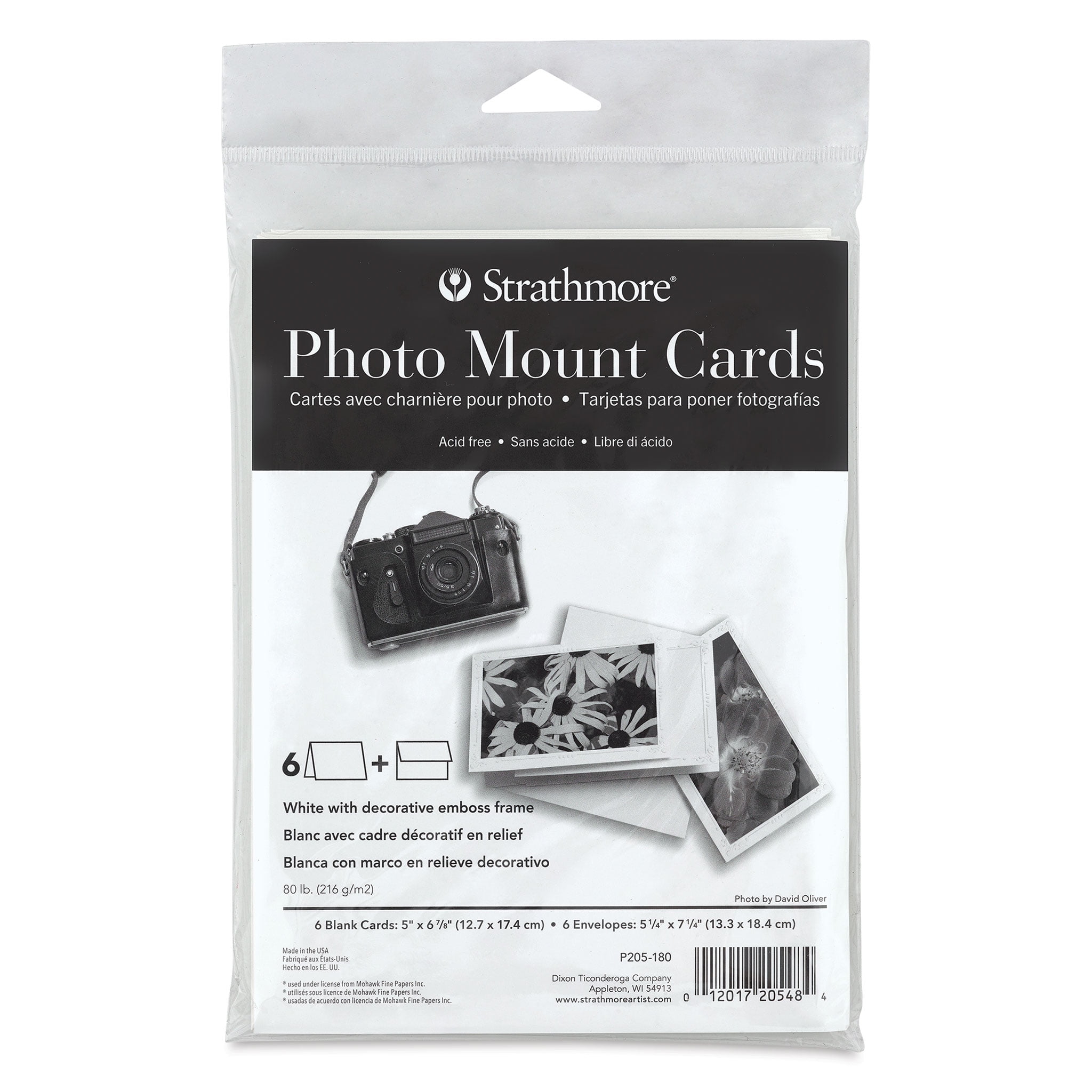 Strathmore Photo Mount Cards and Envelopes - White, Decorative Emboss ...