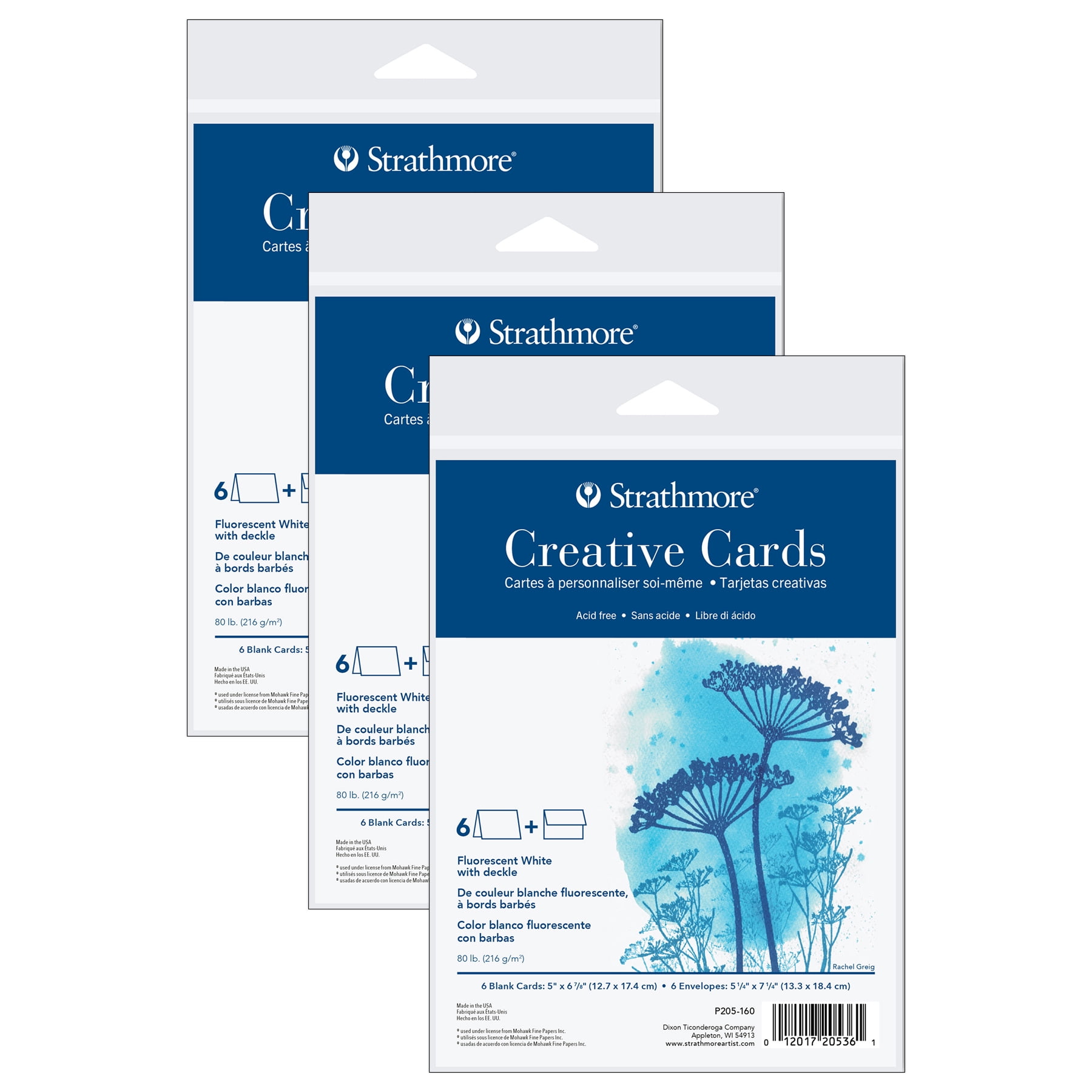 Strathmore Creative Cards & Envelopes, Flourescent White with Deckle ...