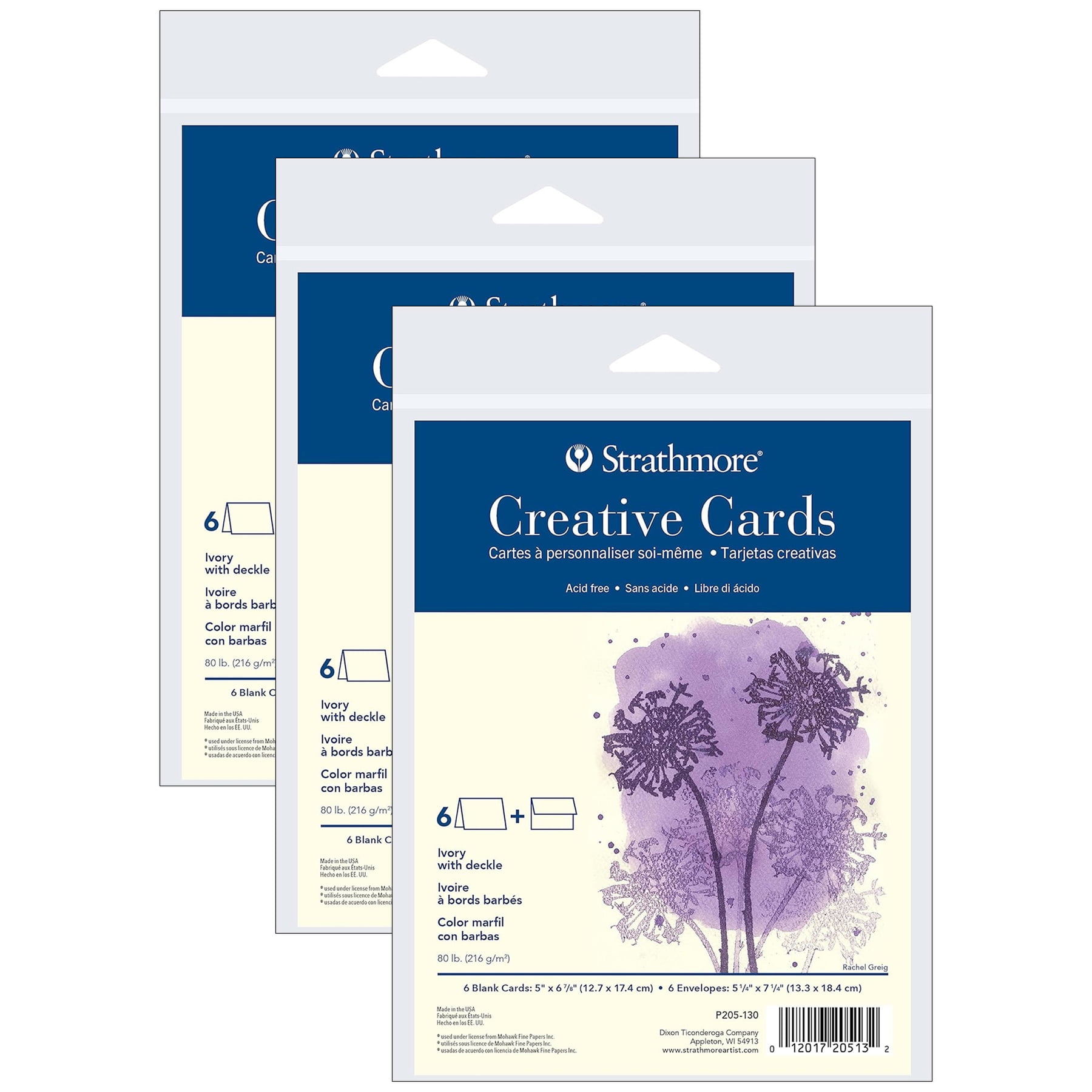 Strathmore Creative Cards & Envelopes, Ivory with Deckle Edge, Full ...