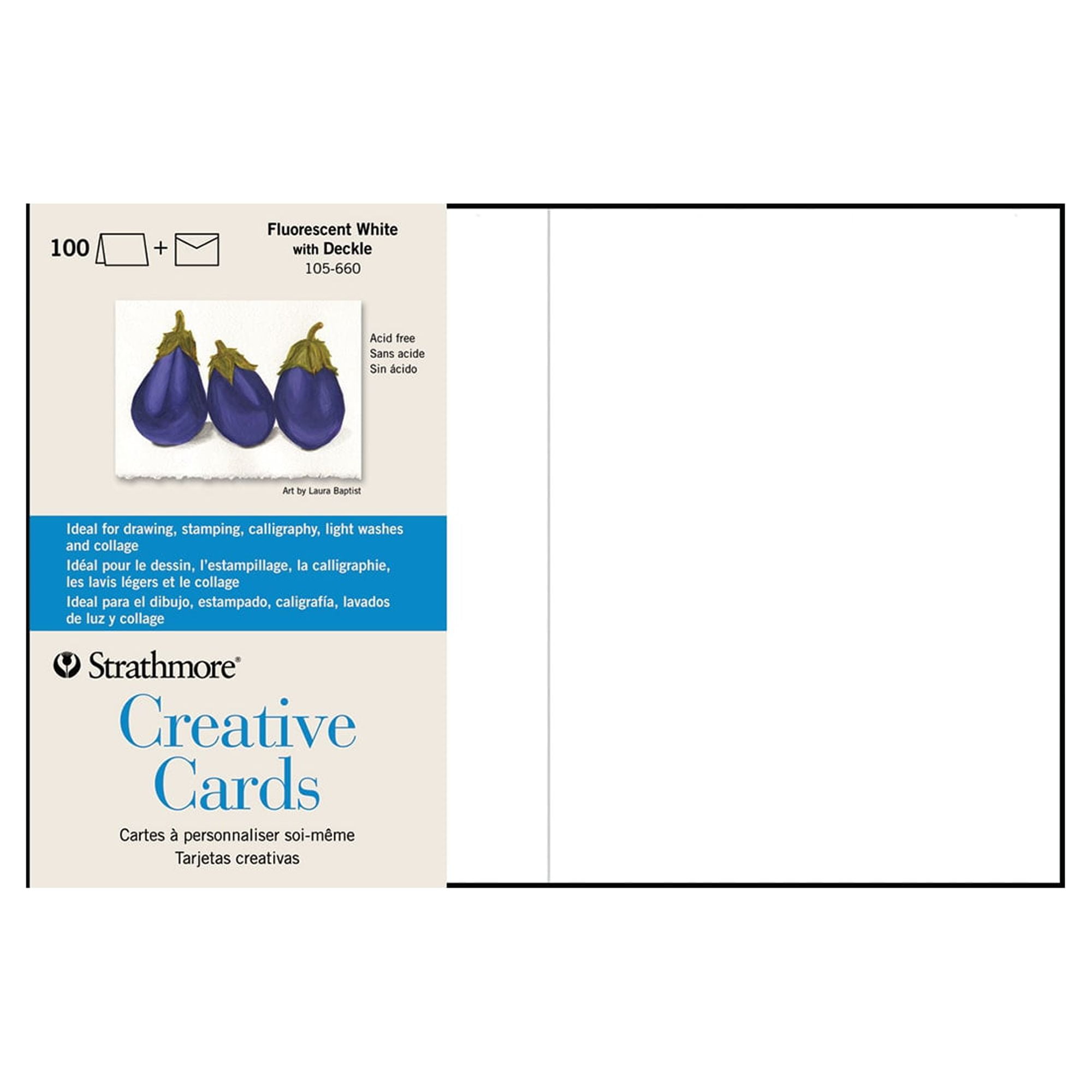 Strathmore Creative Cards, Full Size, Fluorescent White with Deckle ...