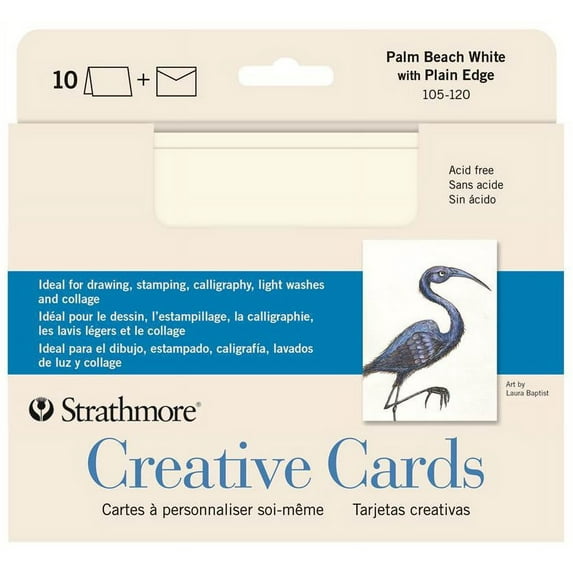 Strathmore Creative Cards, Full Size, Palm Beach White, 10/Pkg ...