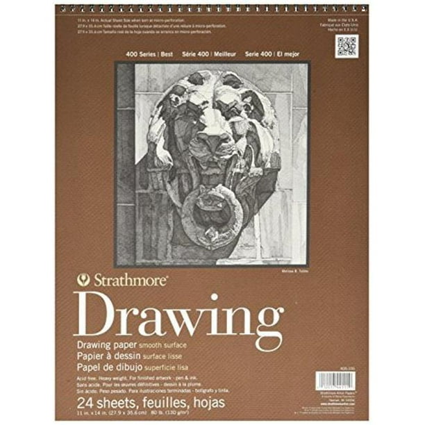 Strathmore Drawing Paper Pad, 400 Series, Smooth Surface, 11" x 14 ...
