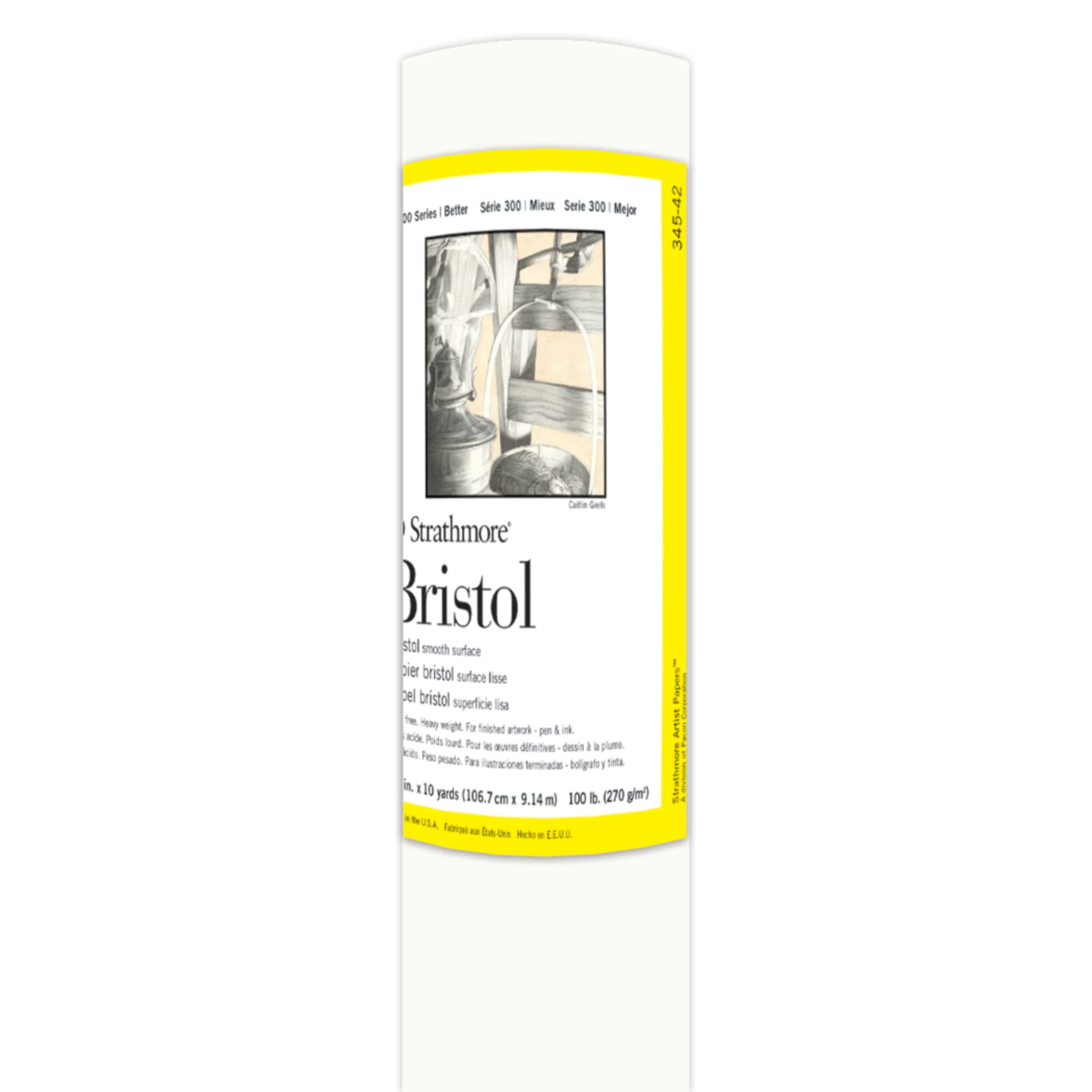 Strathmore Fine Art Paper Roll, 300 Series, Bristol, Smooth, 42 in x 10 ...