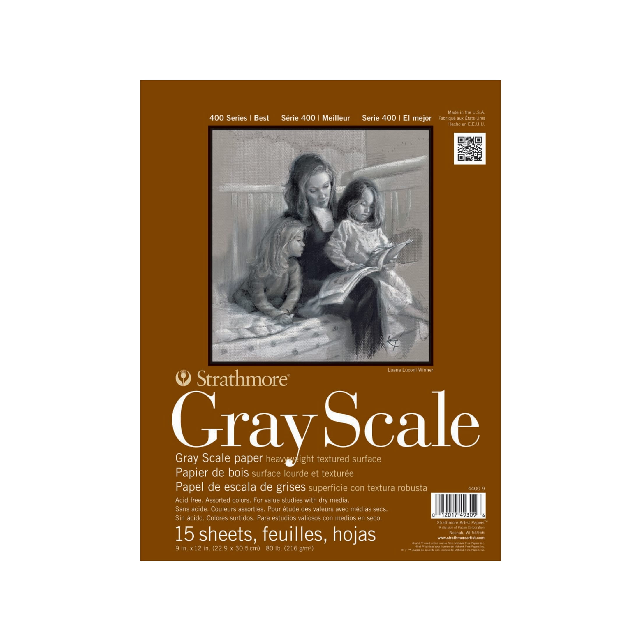 Strathmore Gray Scale Paper Pad, 400 Series, 9 in x 12 in - Walmart.com
