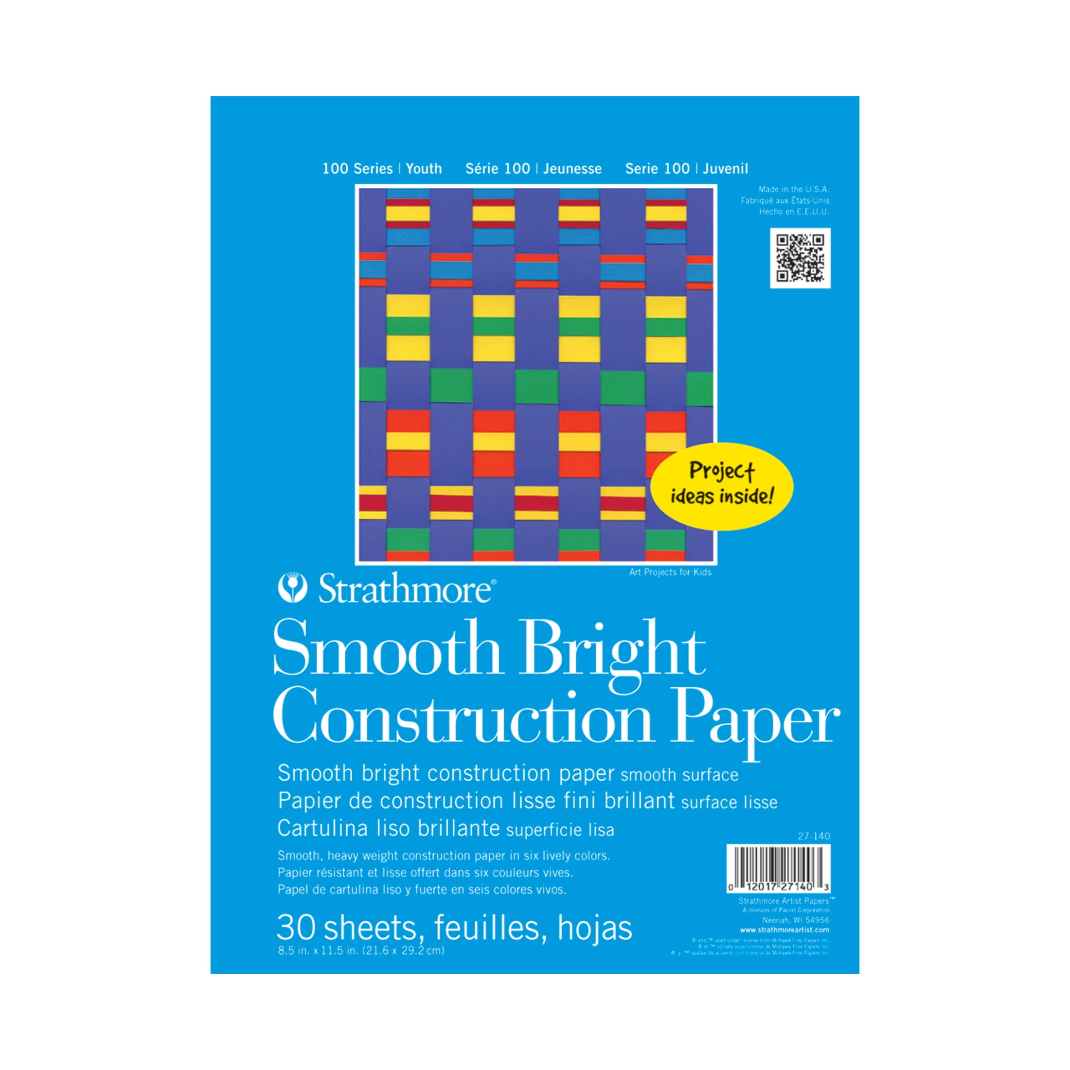Strathmore Kids Smooth Bright Construction Paper Pad, 8.5 in x 11 in ...