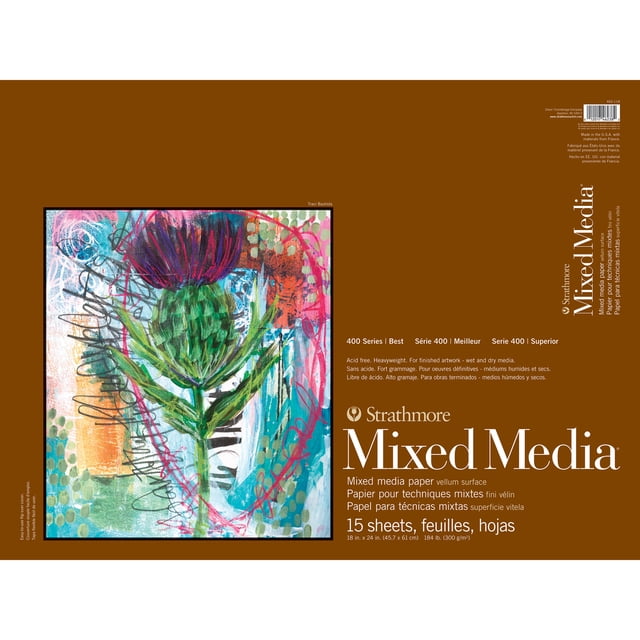 Strathmore Mixed Media Paper Pad, 400 Series, 18" x 24", 15 Sheets ...