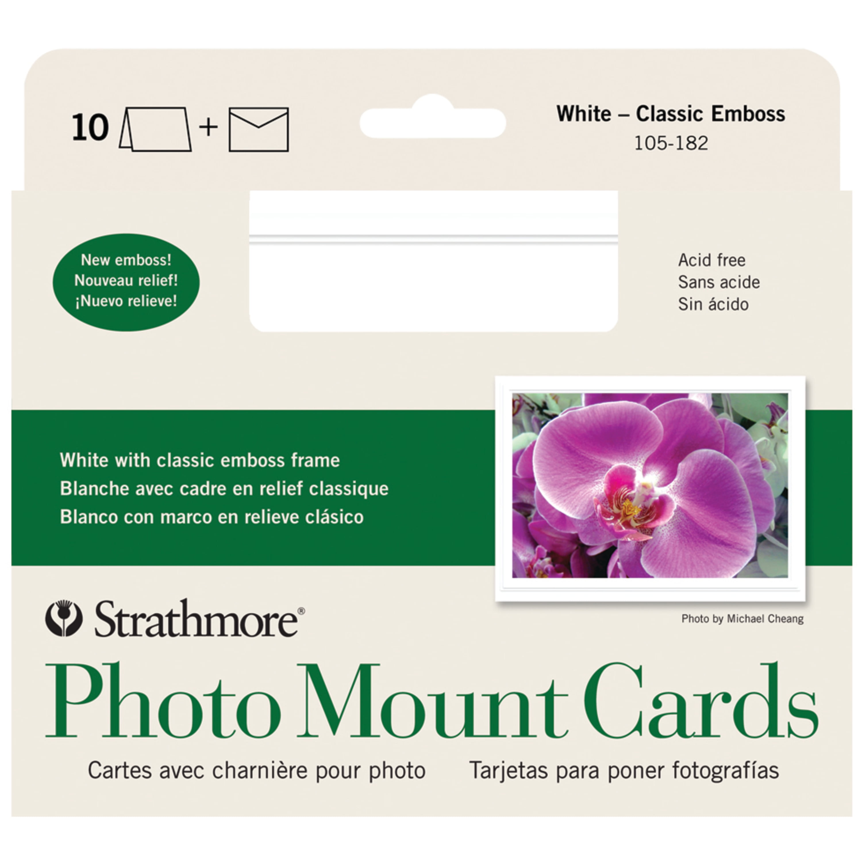 Strathmore Photo Mount Cards, 5" x 7", White Embossed, 10/Pkg ...