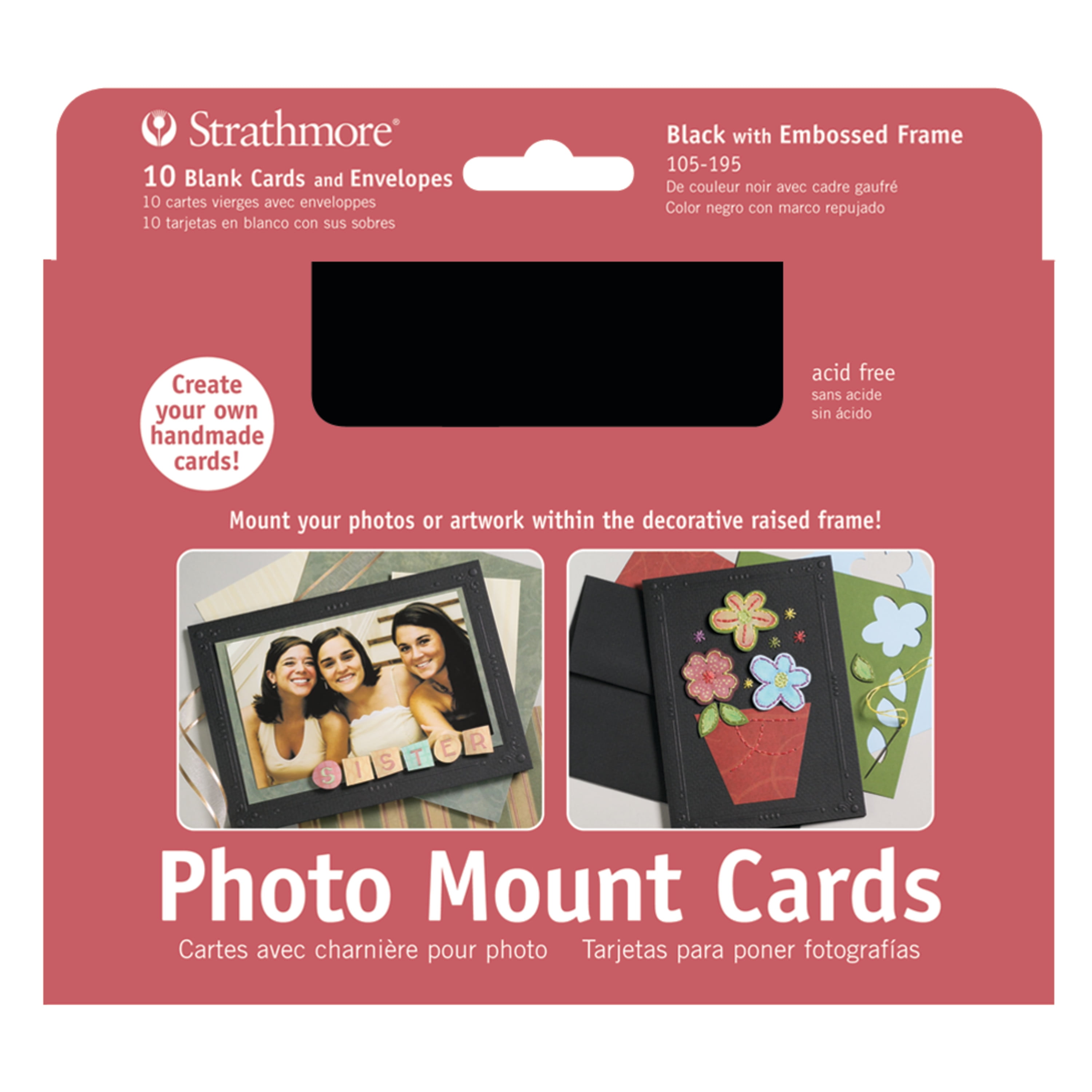 Strathmore Photo Mount Cards, 5in x 7in, Black Embossed, 10/Pkg ...