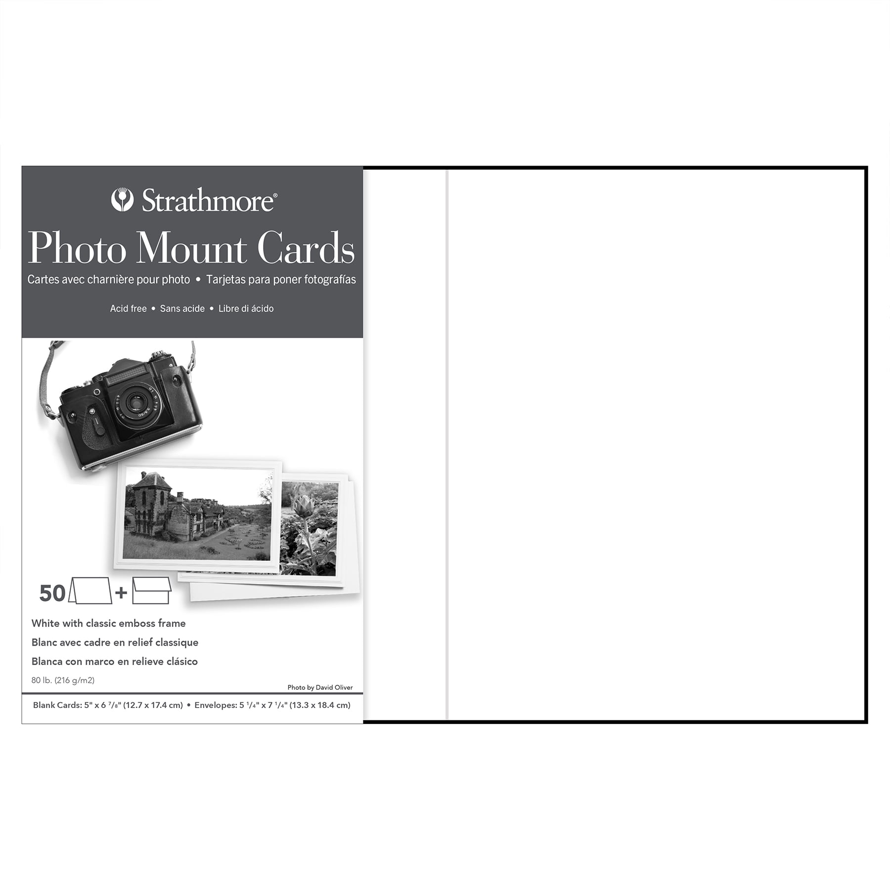 Strathmore Photo Mount Cards & Envelopes, Classic Embossed Border, Full ...