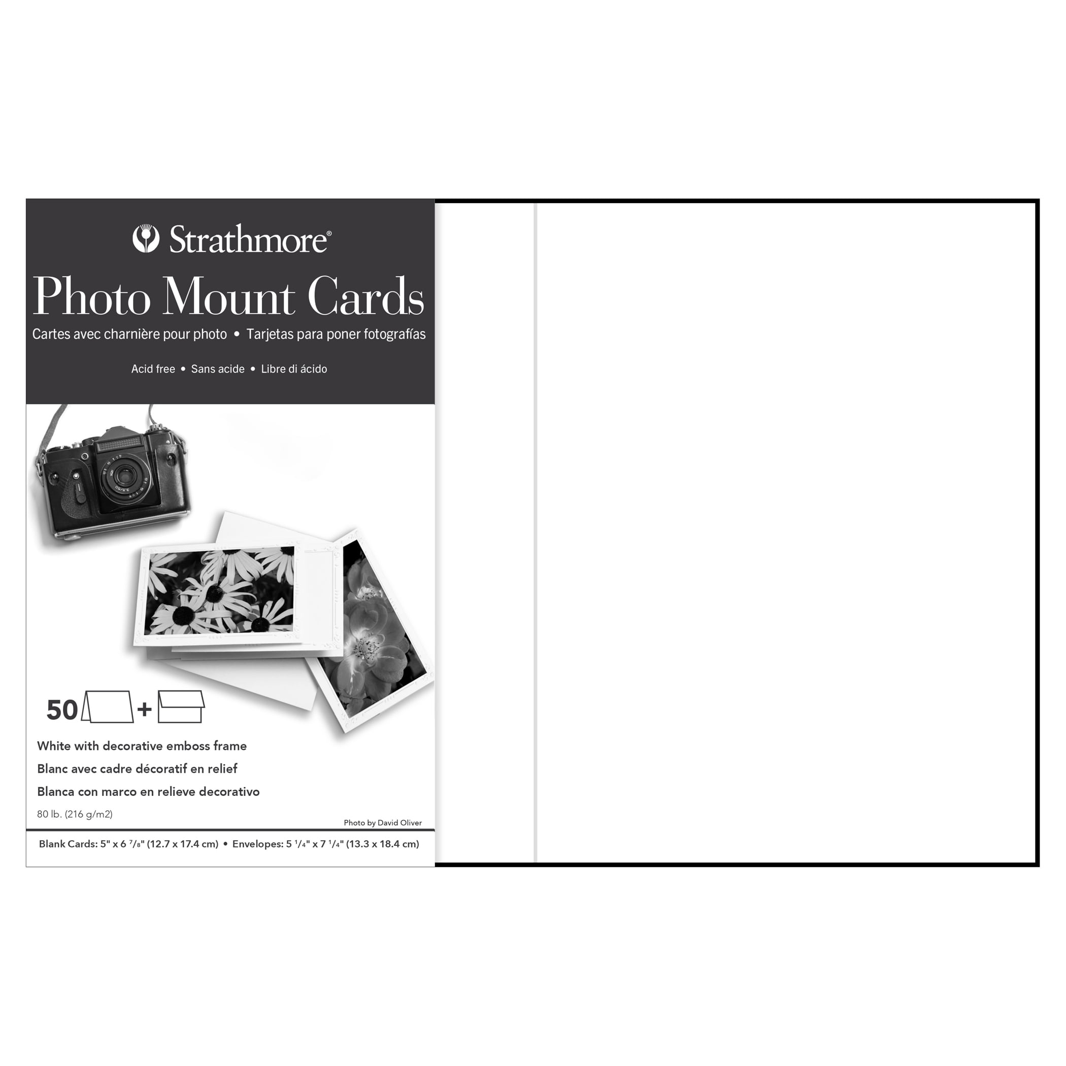 Strathmore Photo Mount Cards, 5in x 7in, White Embossed, 50/Pkg ...