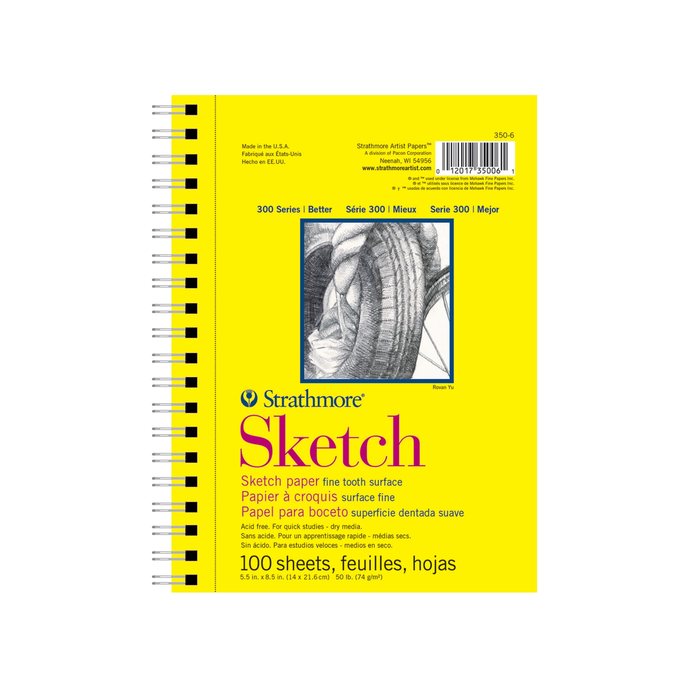 Strathmore Sketch Paper Pad, 300 Series, Spiral-Bound, 5.5 in x 8.5 in ...