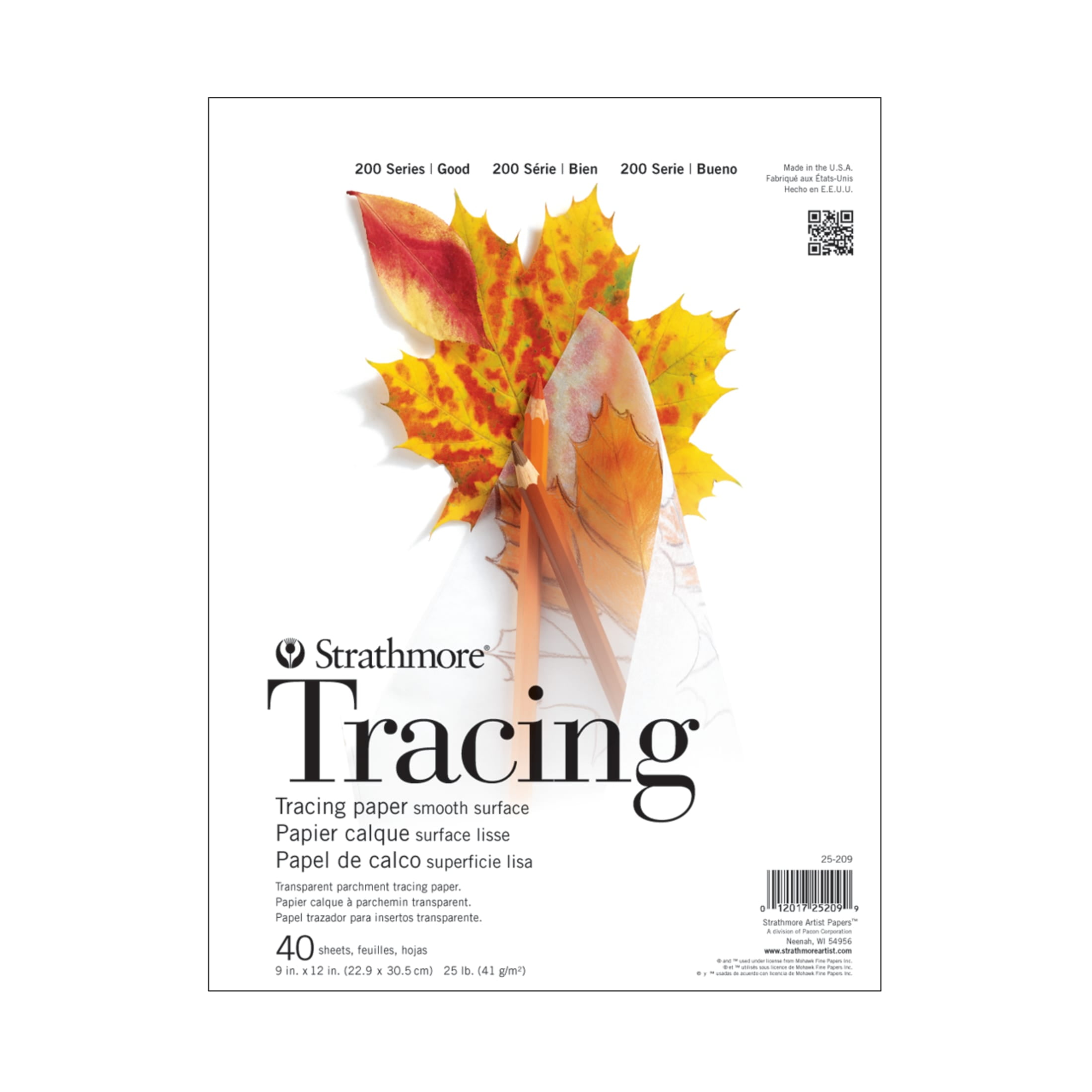 Strathmore Tracing Paper Pad, 200 Series, 9 in x 12 in, 40 Sheets ...